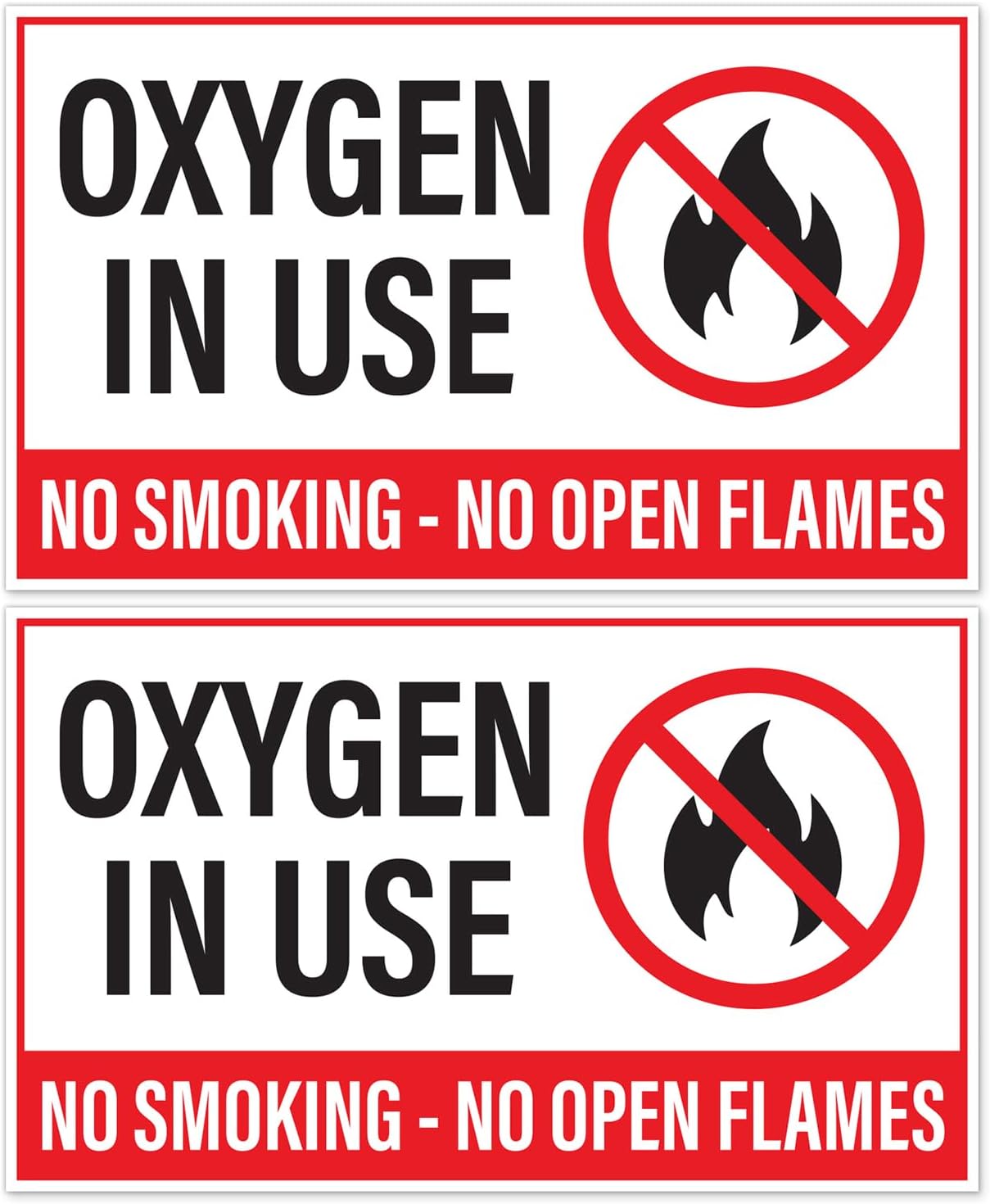 Amazon.com: Oxygen in Use No Smoking No Open Flames Stickers ...