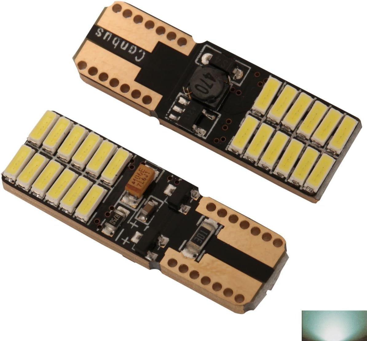 Amazon.com: 2pcs Super Bright Ice Blue LED Light Bulbs Canbus T10 194 ...