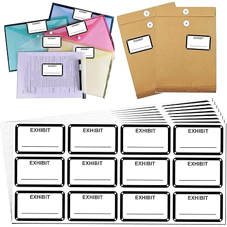 Amazon.com : White Legal Exhibit Stickers 1.65 X 1 Inches - Trial ...