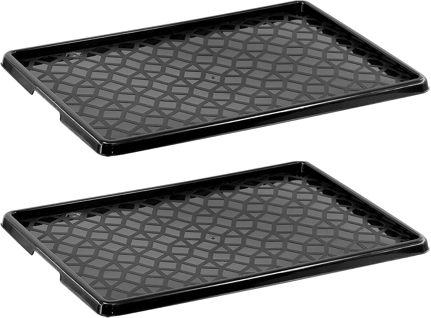 GEEZY Plastic Boot Tray with Raised Edges, Set of 2 - Protects Floors ...