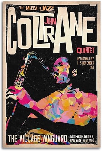 John Coltrane - Póster vintage de concierto de jazz en lienzo ...
