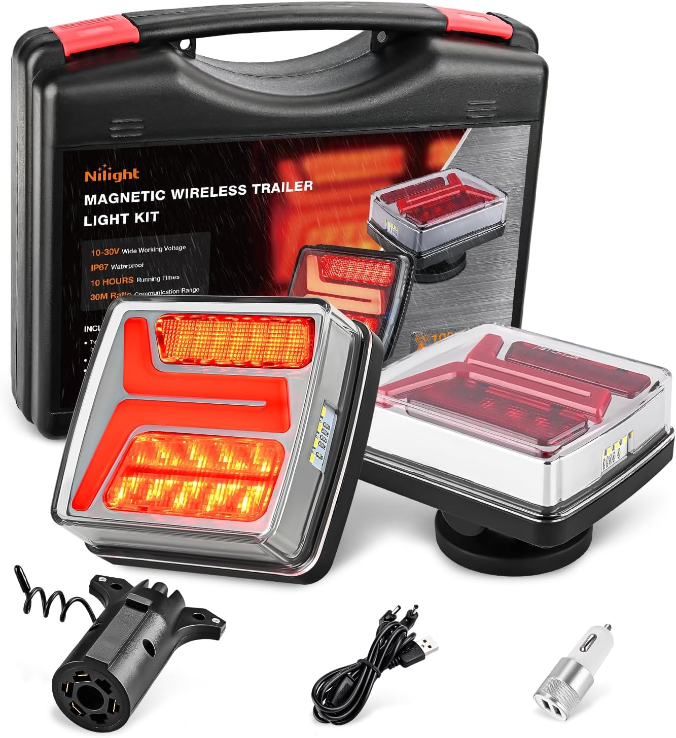 Amazon.com: Nilight Magnetic Trailer Lights for Towing Light Kit 2PCS ...