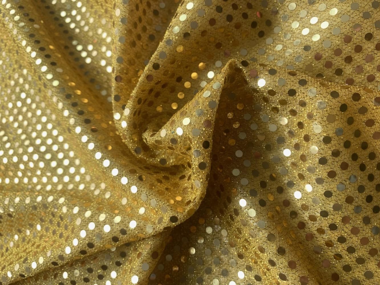 Amazon.com: Gold Sequin Knit Fabric Shiny Dot by The Yard