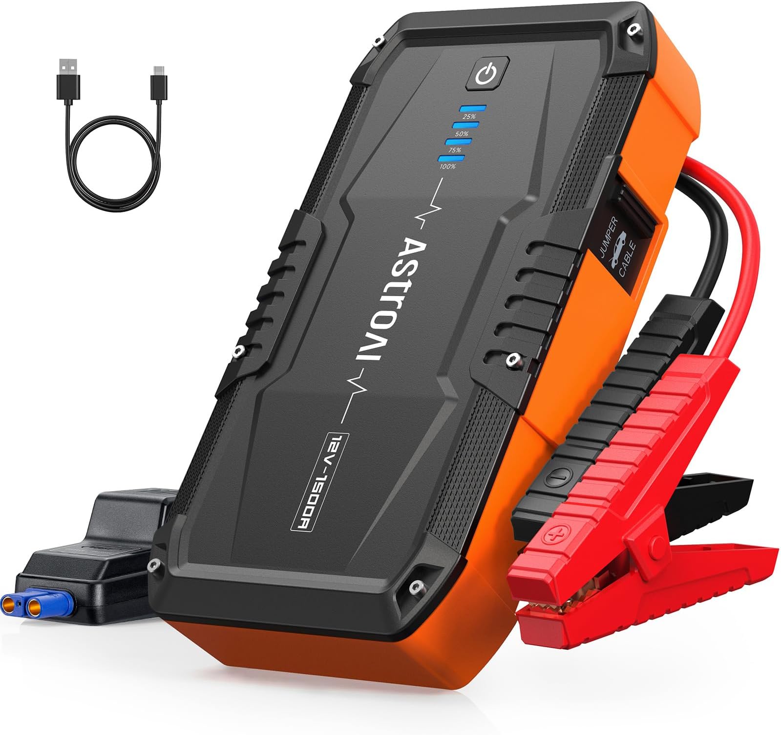 Portable Car Jump Starter, 1500A Peak 12000mAh 12V Car Battery Booster ...