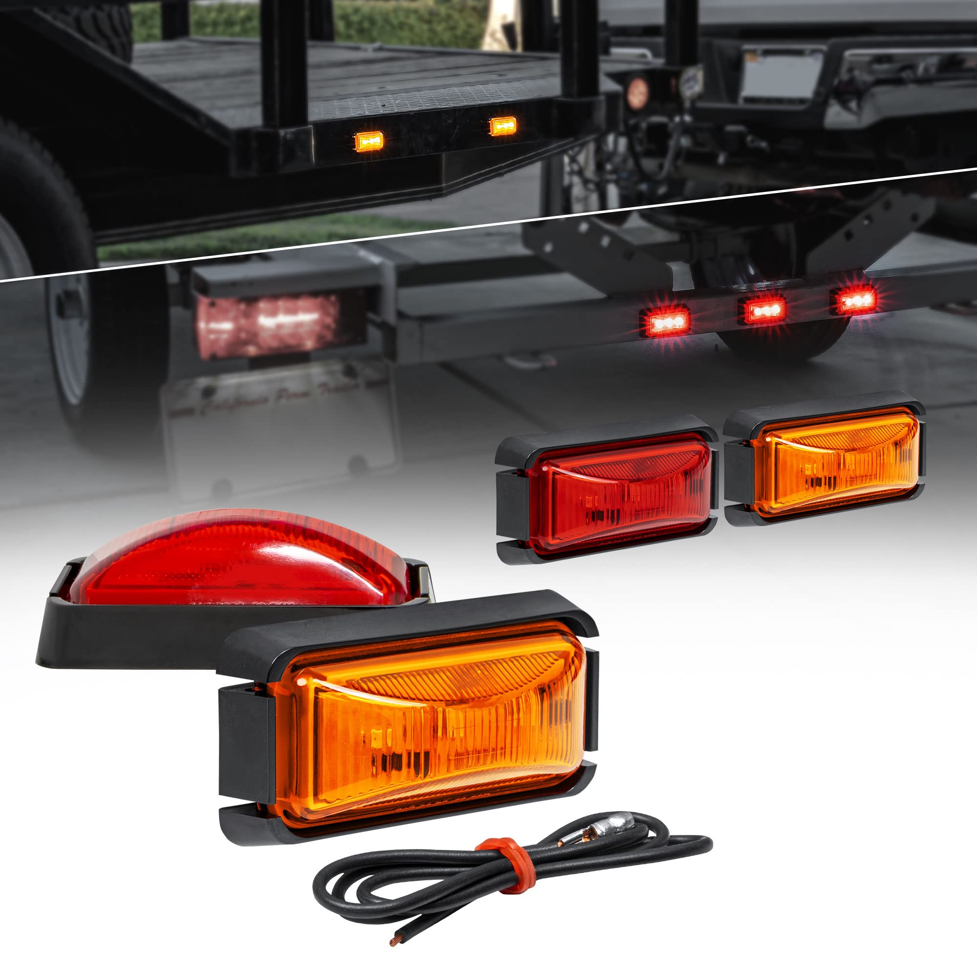 Amazon.com: TRUE MODS 4pc 2.5" Amber + Red LED Trailer Marker Light w ...
