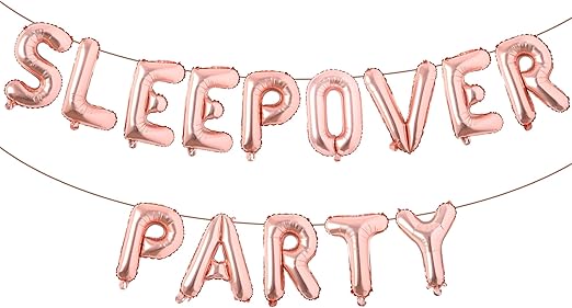 Sleepover Party Supplies for Girls - Rose Gold Balloon Banner ...