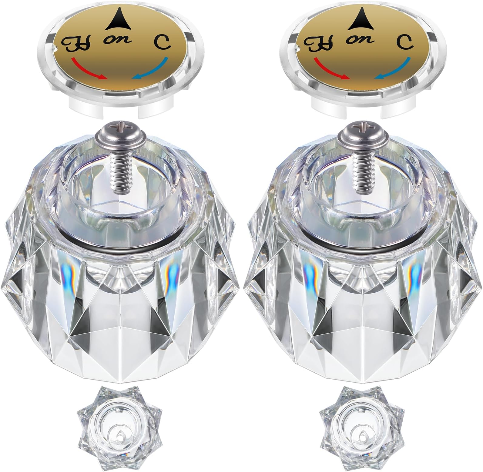 Delta Faucet RP2391 Single Clear Knob Handle Kit with Button and Set ...