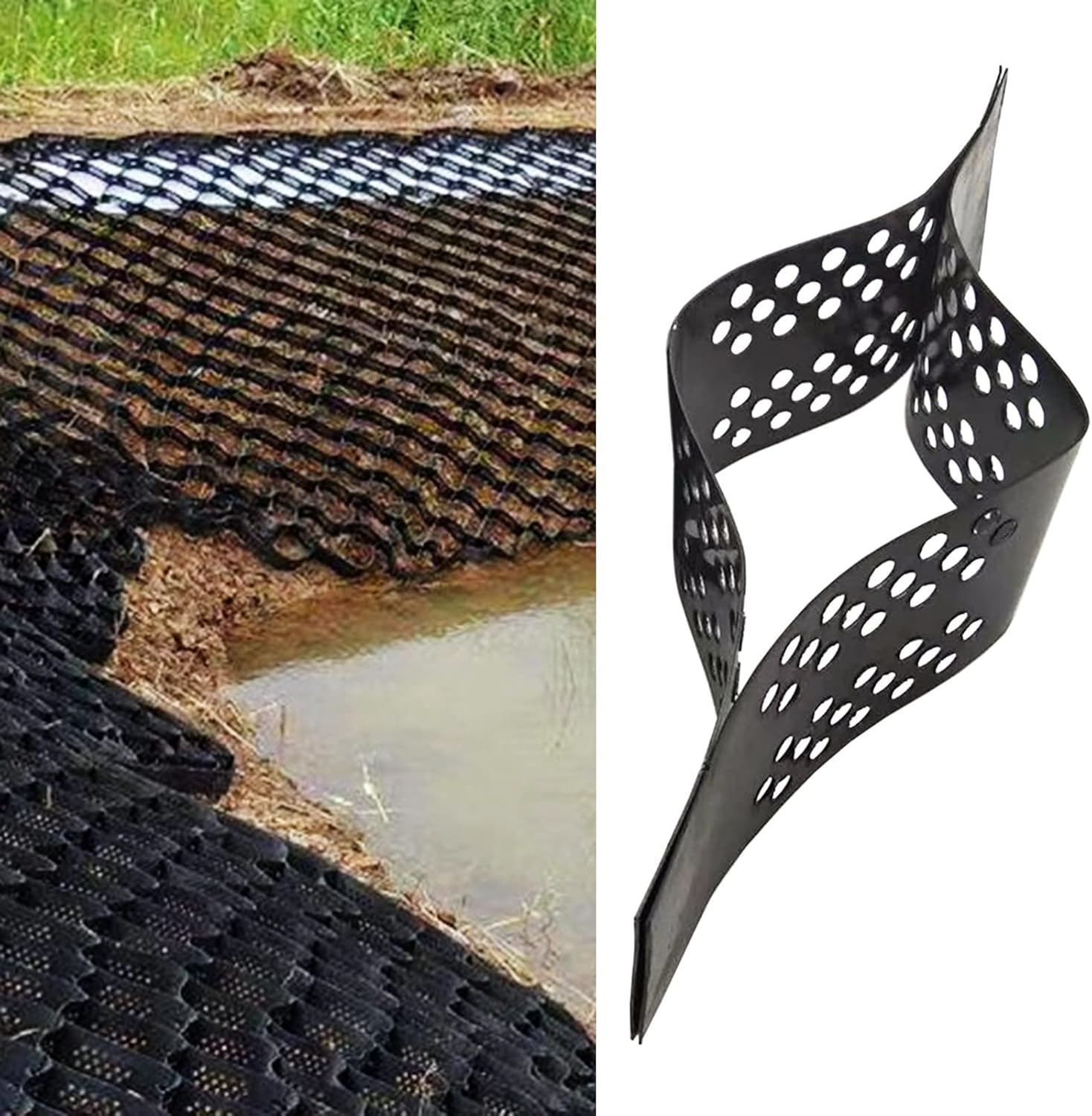 Amazon.com : ERRULAN Flexible Slope Grid Erosion Control, 2" Depth ...