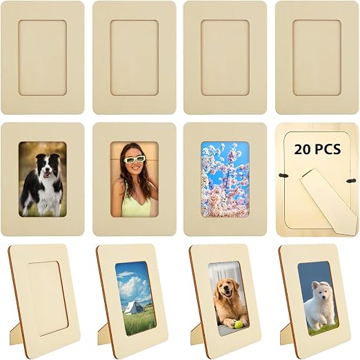 Amazon.com: Oungy 20 PCS DIY Wood Picture Frames Unfinished Wooden ...