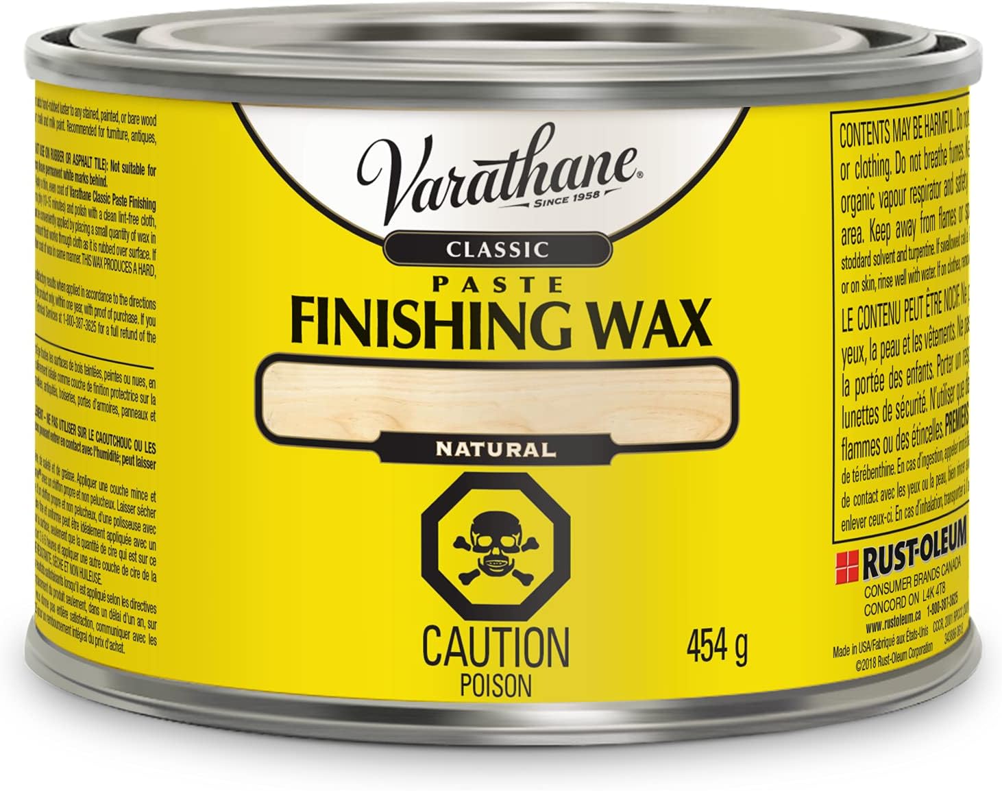 Varathane Classic Paste Finishing Wax in Natural, 450g, Stain - Amazon ...