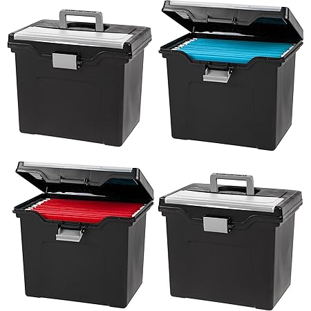 Amazon.com: IRIS USA Portable Letter/Legal File Tote Box, 4 Pack, BPA ...