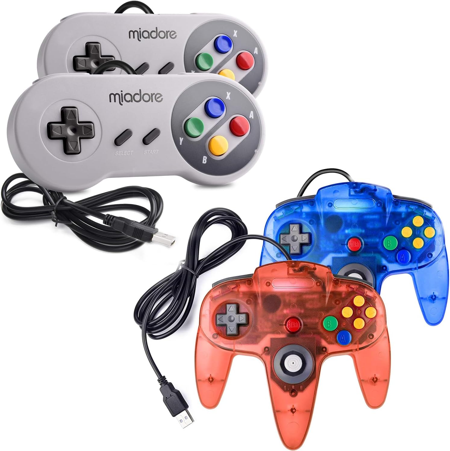 Amazon.com: 2 Pack USB Wired N64 Controller for Windows PC MAC ...