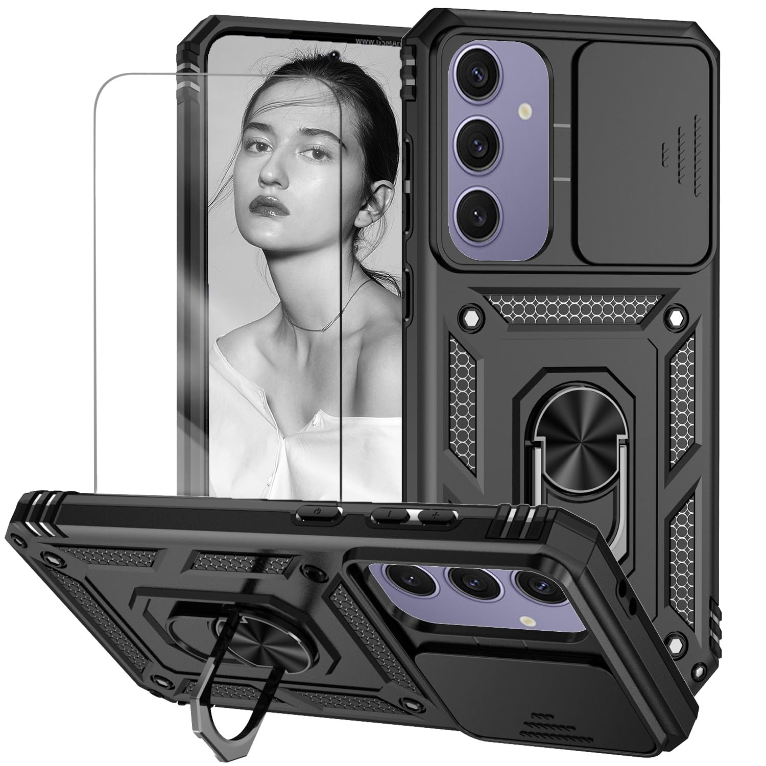Case for Samsung Galaxy S24 Cover - Includes 2 Tempered Protective ...