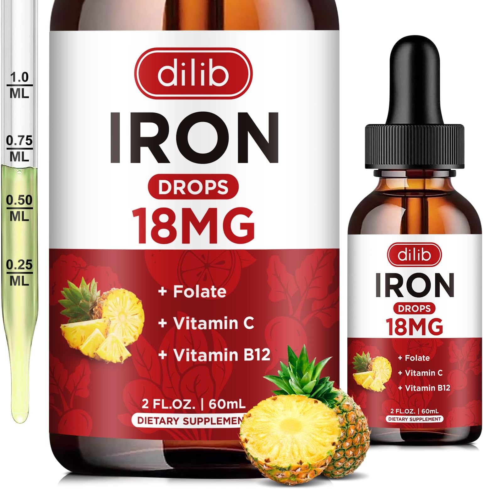 Amazon.com: Liquid Iron Supplement for Women & Men Iron Drops Iron ...