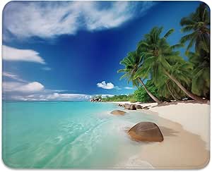 Amazon.com: Tropical Paradise Beach Mouse Pad - Relaxing Seaside ...