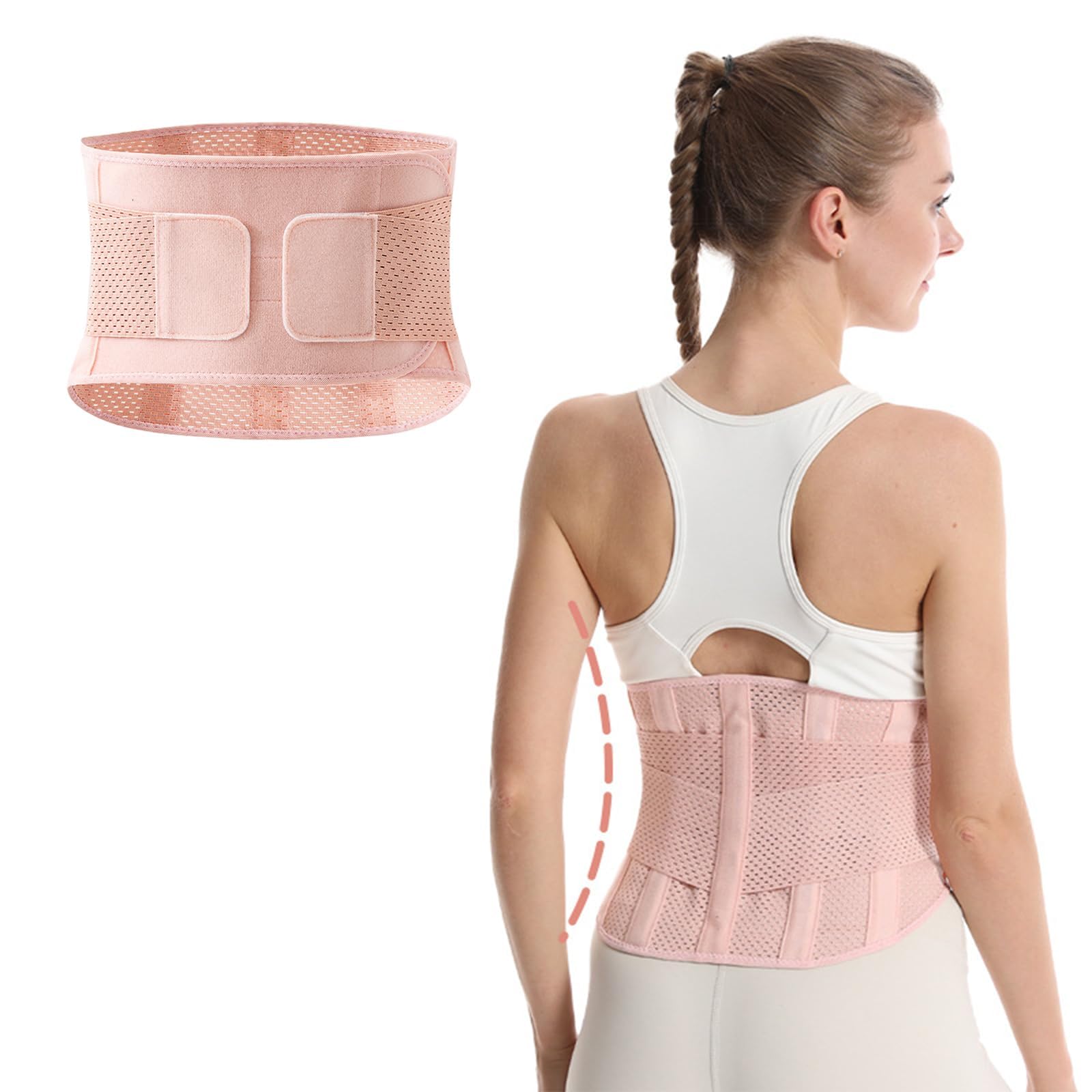 KASTWAVE Air Mesh Back Support Brace Belt, Breathable Lumbar Support ...