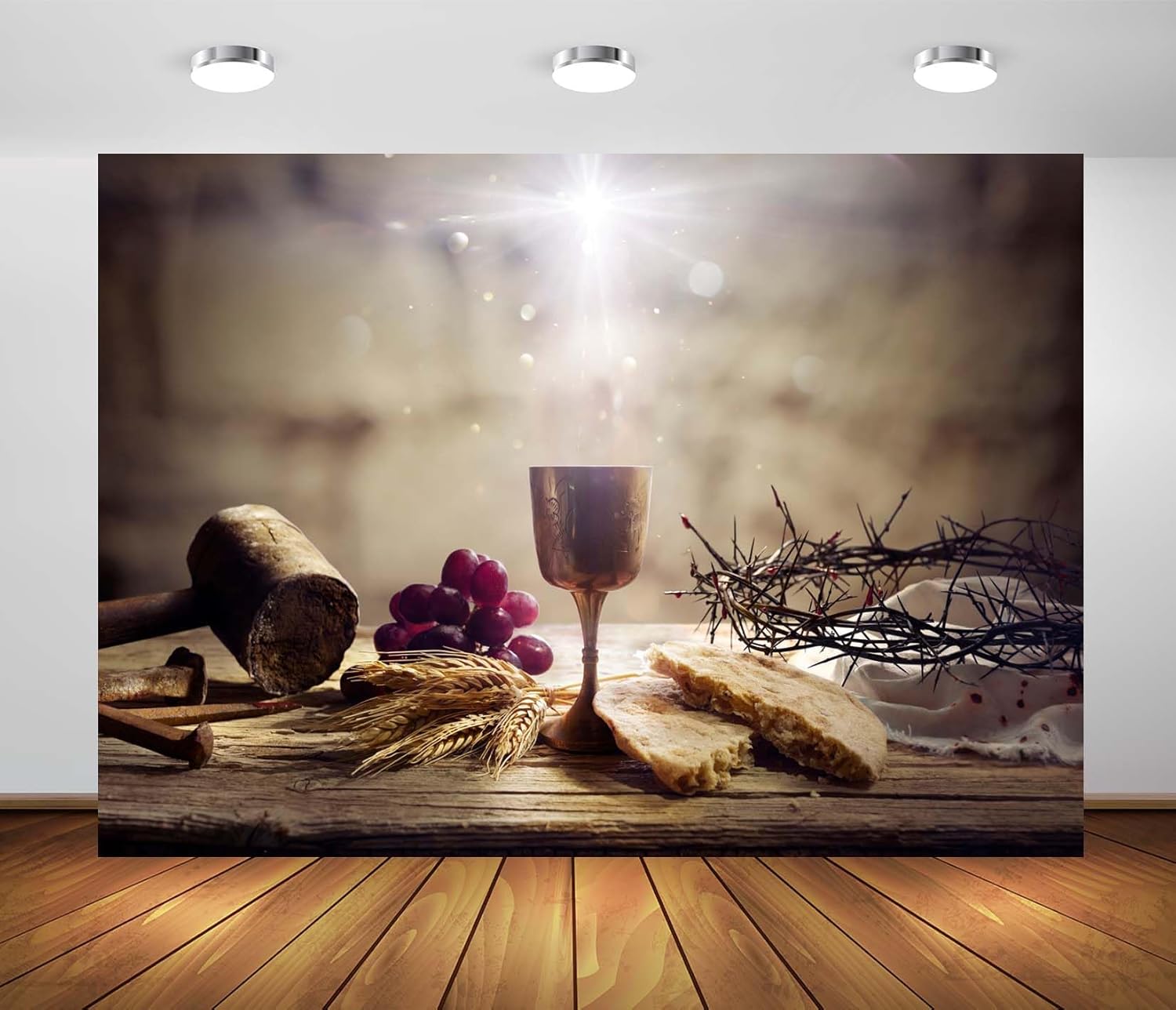 Amazon.com : BELECO 7x5ft Fabric Holy Communion Backdrop Last Supper of ...