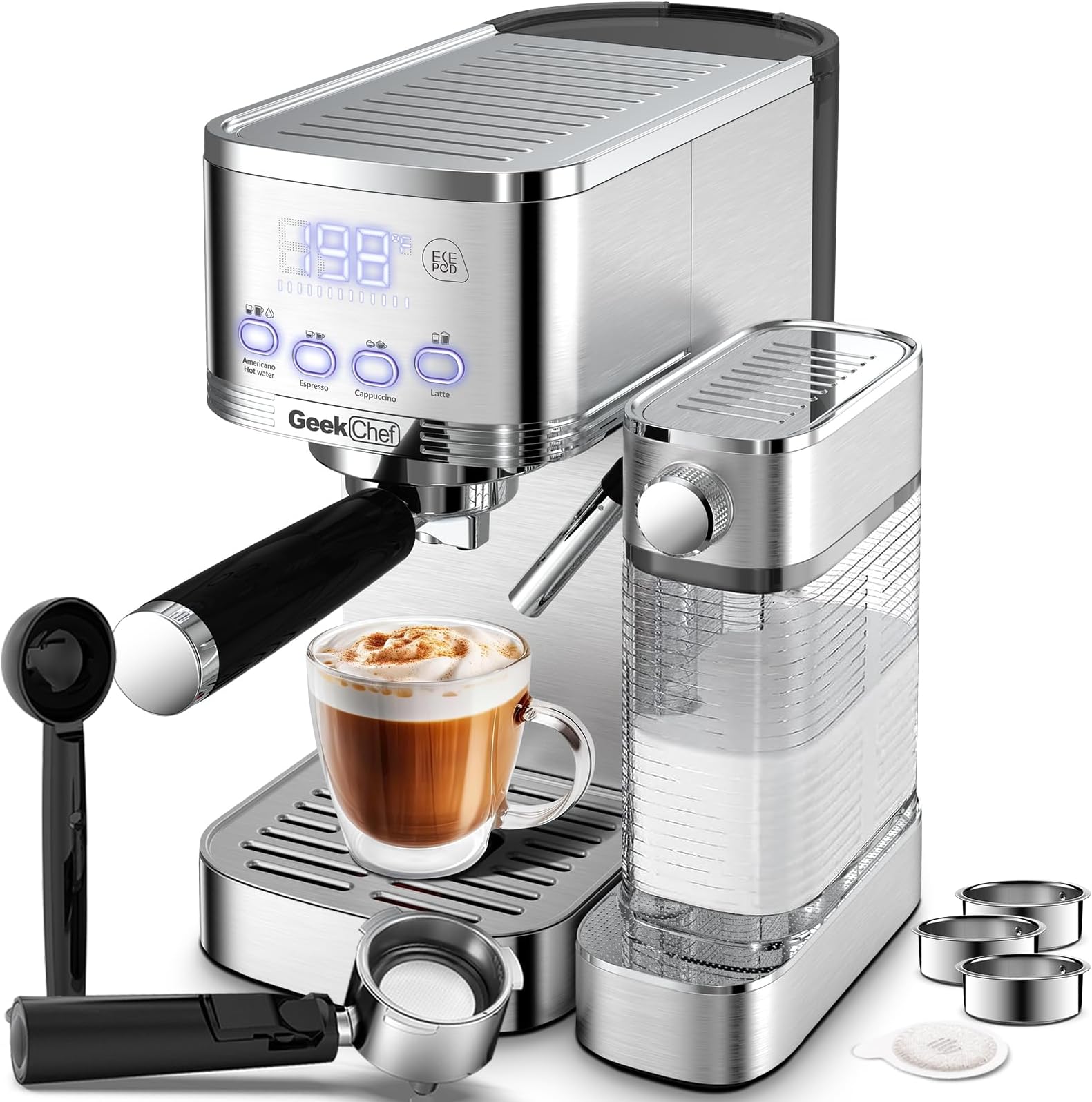 Amazon.com: Geek Chef Espresso Machine 20 Bar, Espresso Coffee Maker ...
