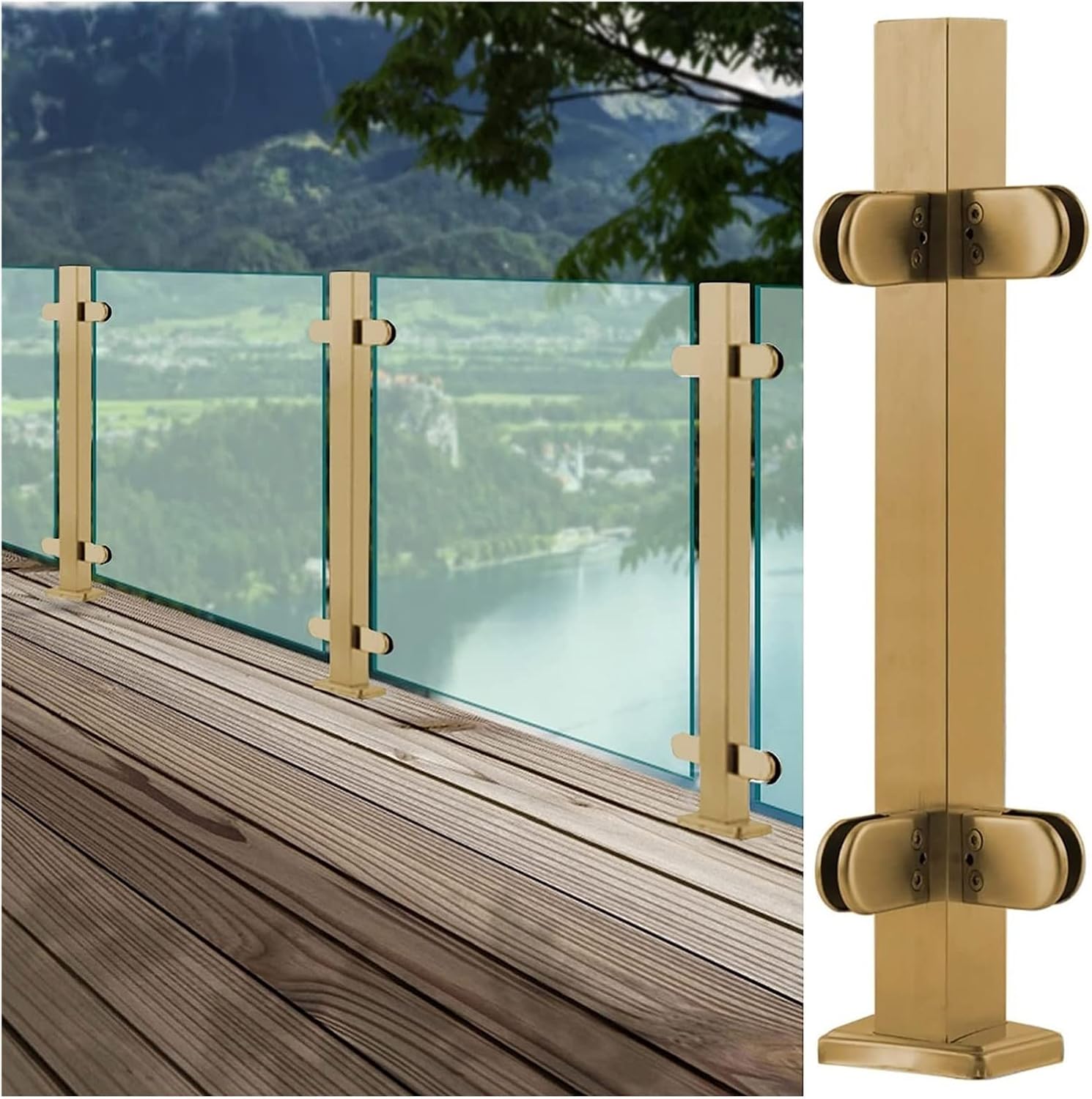 Amazon.com: Glass Railings Clamps for 10mm 12mm Thick Panels, Glass ...