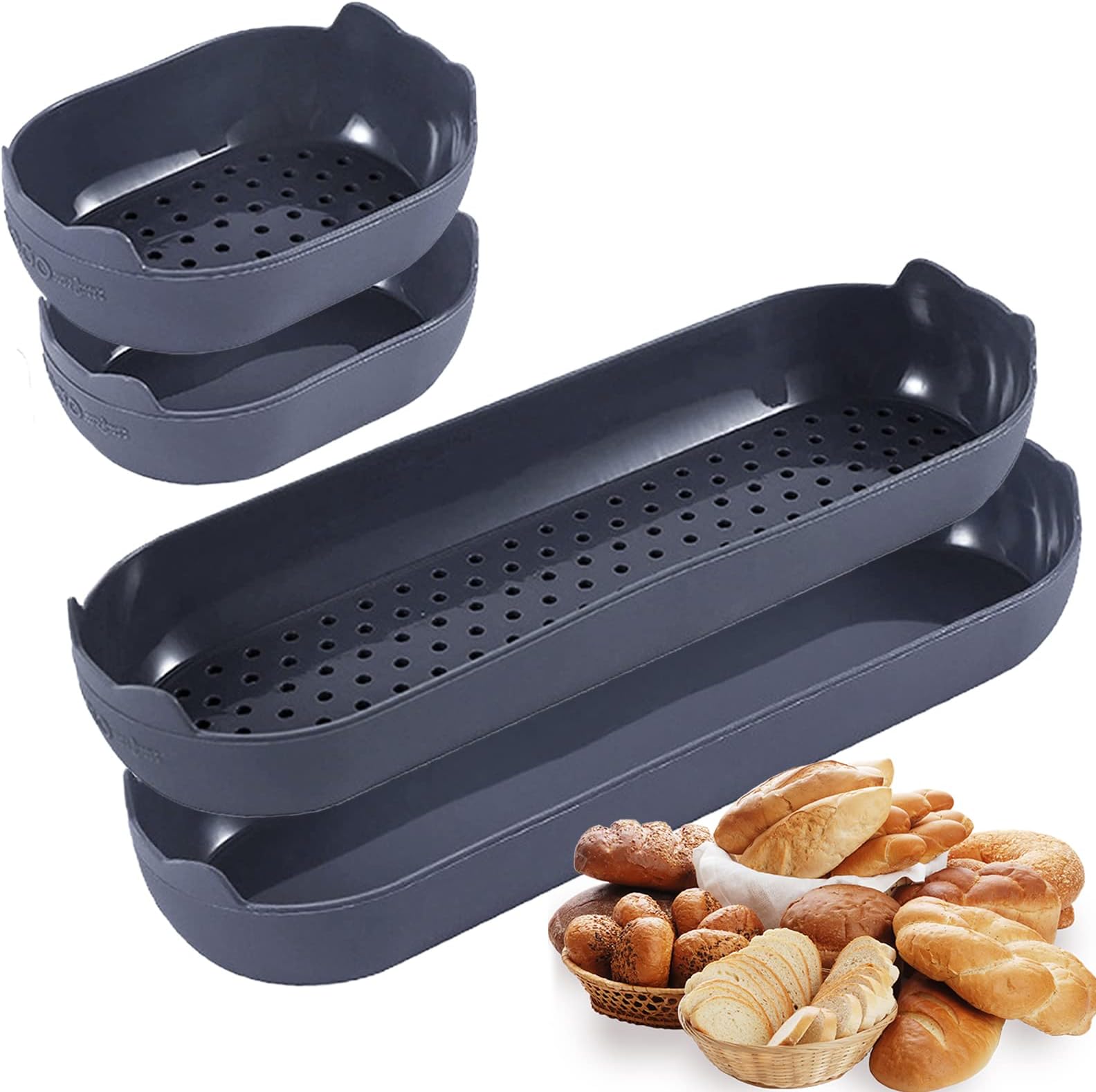 Koowaa French Bread Baking Tray Non Stick French Bread Mould Mini ...