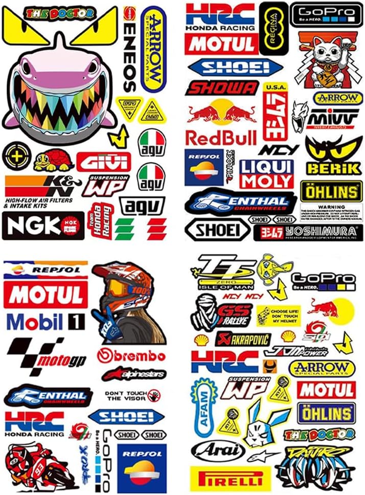 4 Pictures Motorcycle Stickers Waterproof Racing Sticker Funny MTB ...
