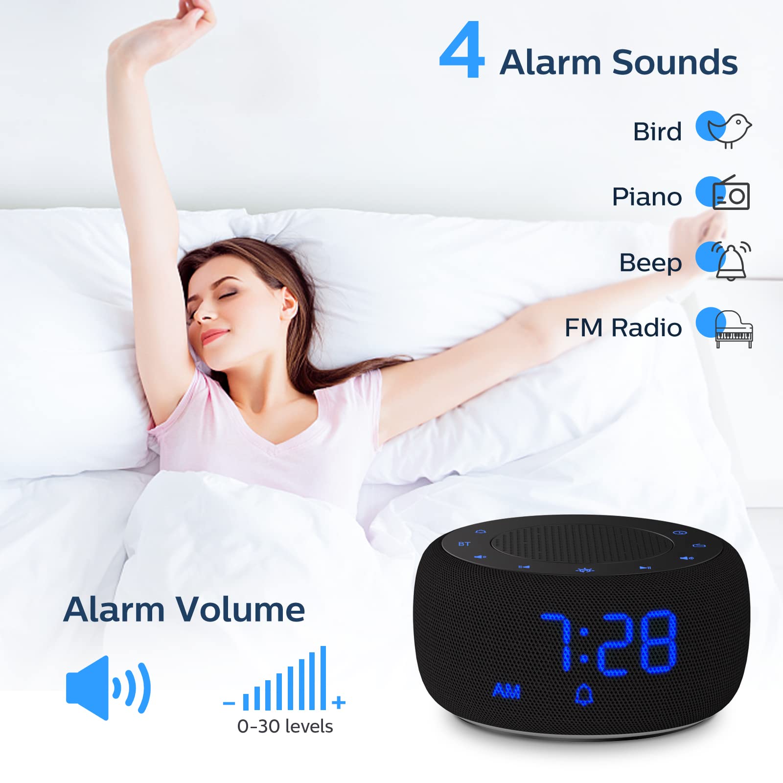 Snapklik.com : BUFFBEE Bluetooth Speaker Alarm Clock