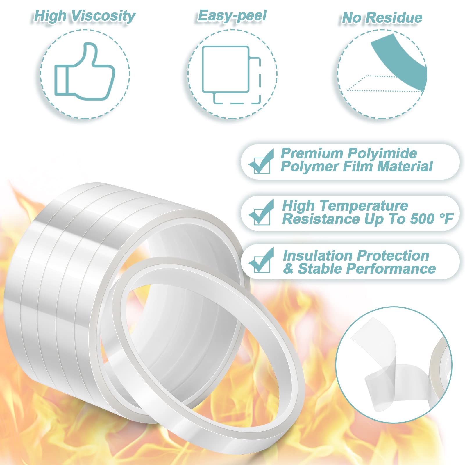 Snapklik.com : Selizo 6 Pack Heat Tape For Heat Press Sublimation, Heat ...