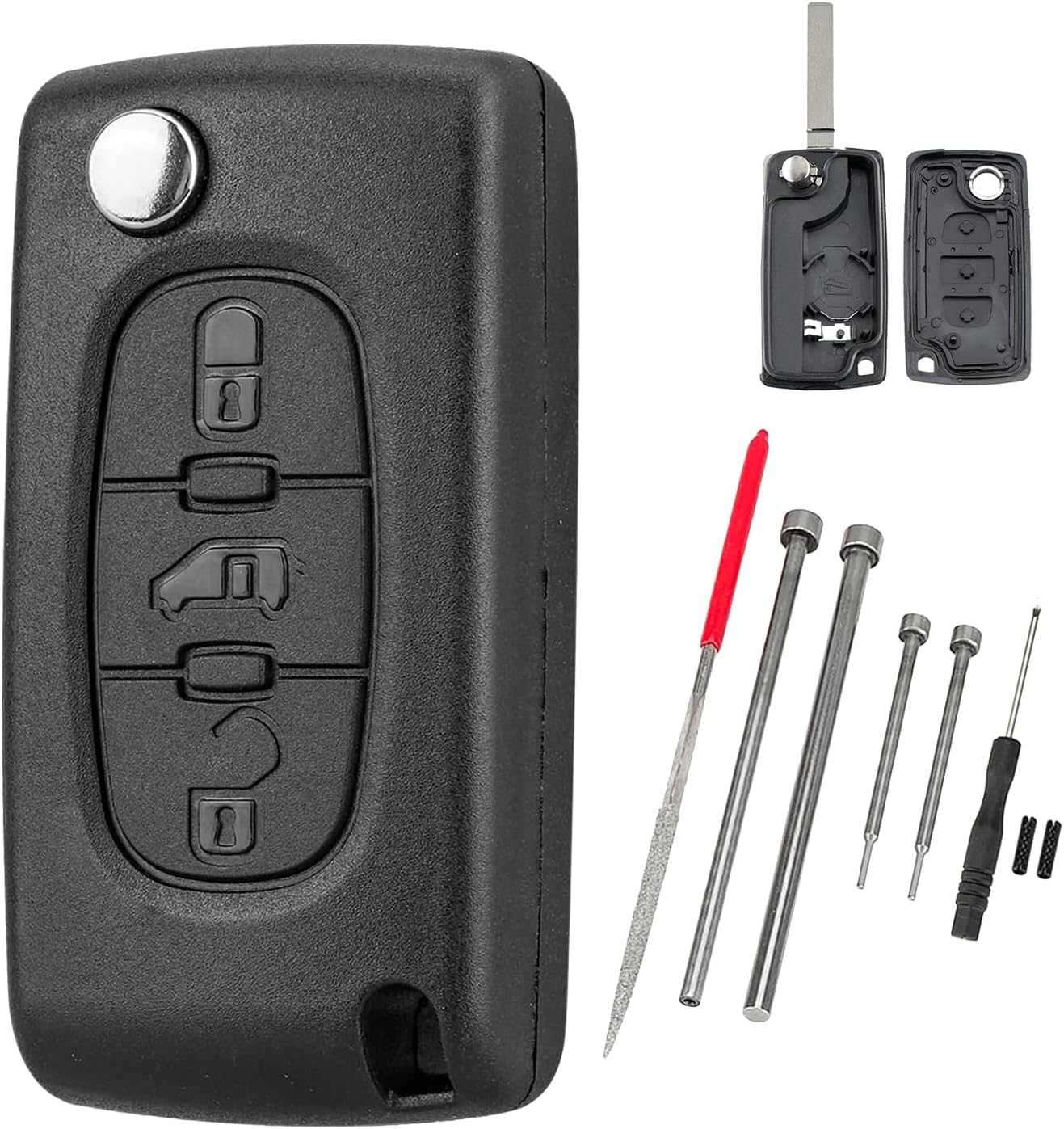 3 Buttons for Citroen Berlingo Fob Citroen Dispatch Key Case Key For ...