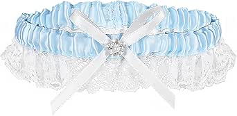 Amazon.com: Wedding Garters for Bride, Elegant Satin Bride Garters with ...