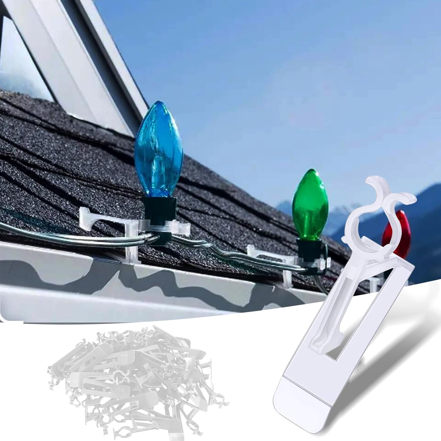 Amazon.com: Outdoor Light Clips Hooks, Set of 100 Christmas Lights ...
