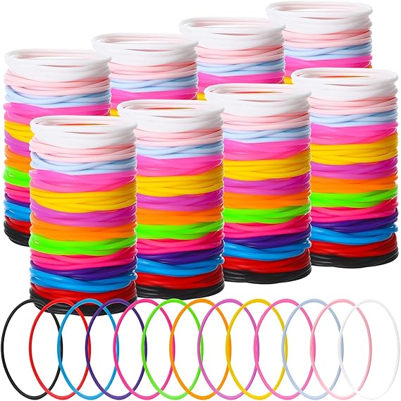 Amazon.com: Nuenen 1500 Pcs Silicone Jelly Bracelets Bulk 80s Neon ...