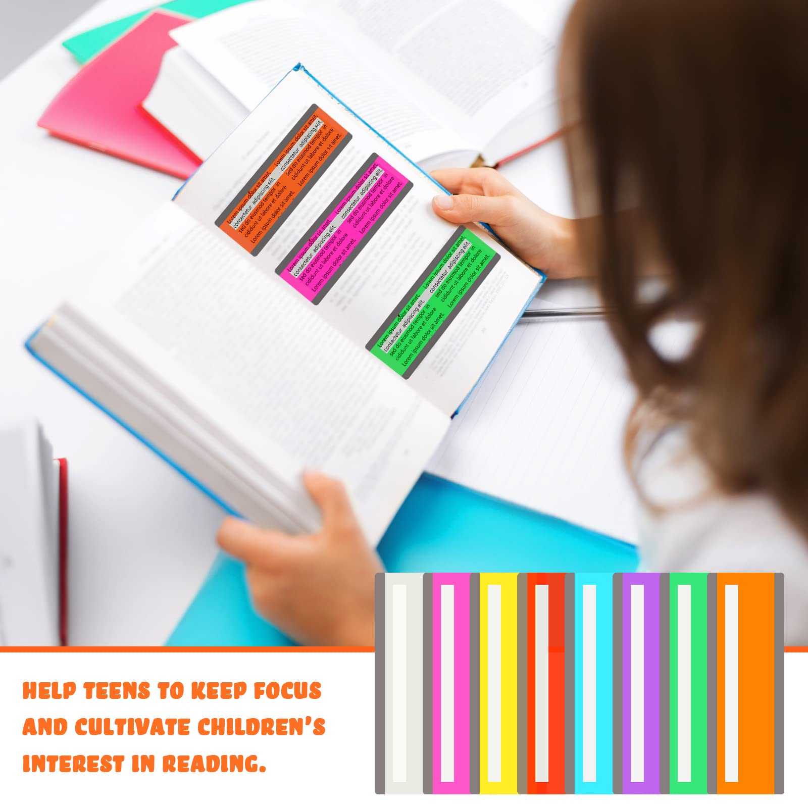 Snapklik.com : Crtiin 24 Pieces Reading Guide Strips Overlay Guide ...