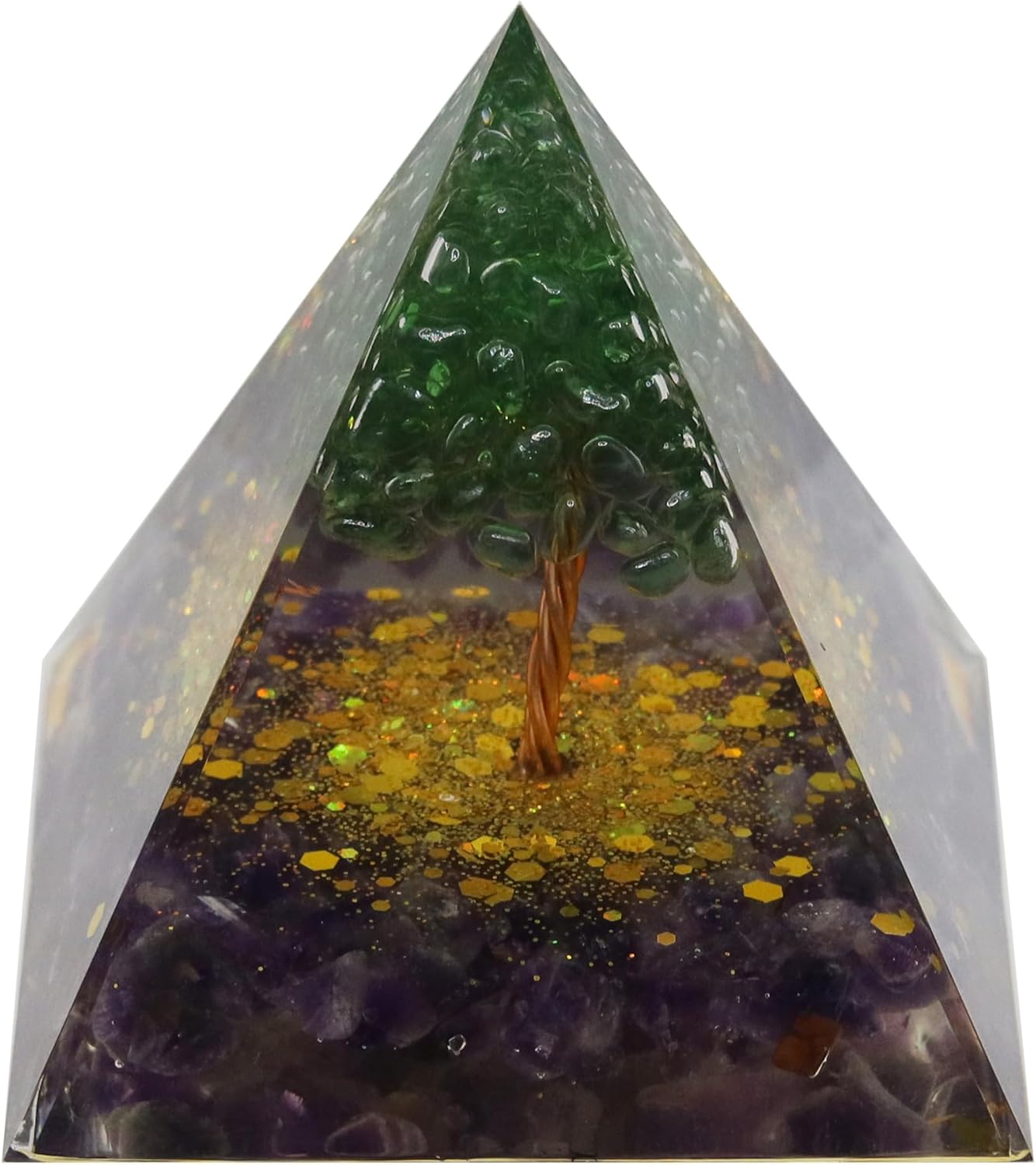 Nature Pulito Orgone Pyramid, Peridot Tree of Life & Amethyst, Healing ...