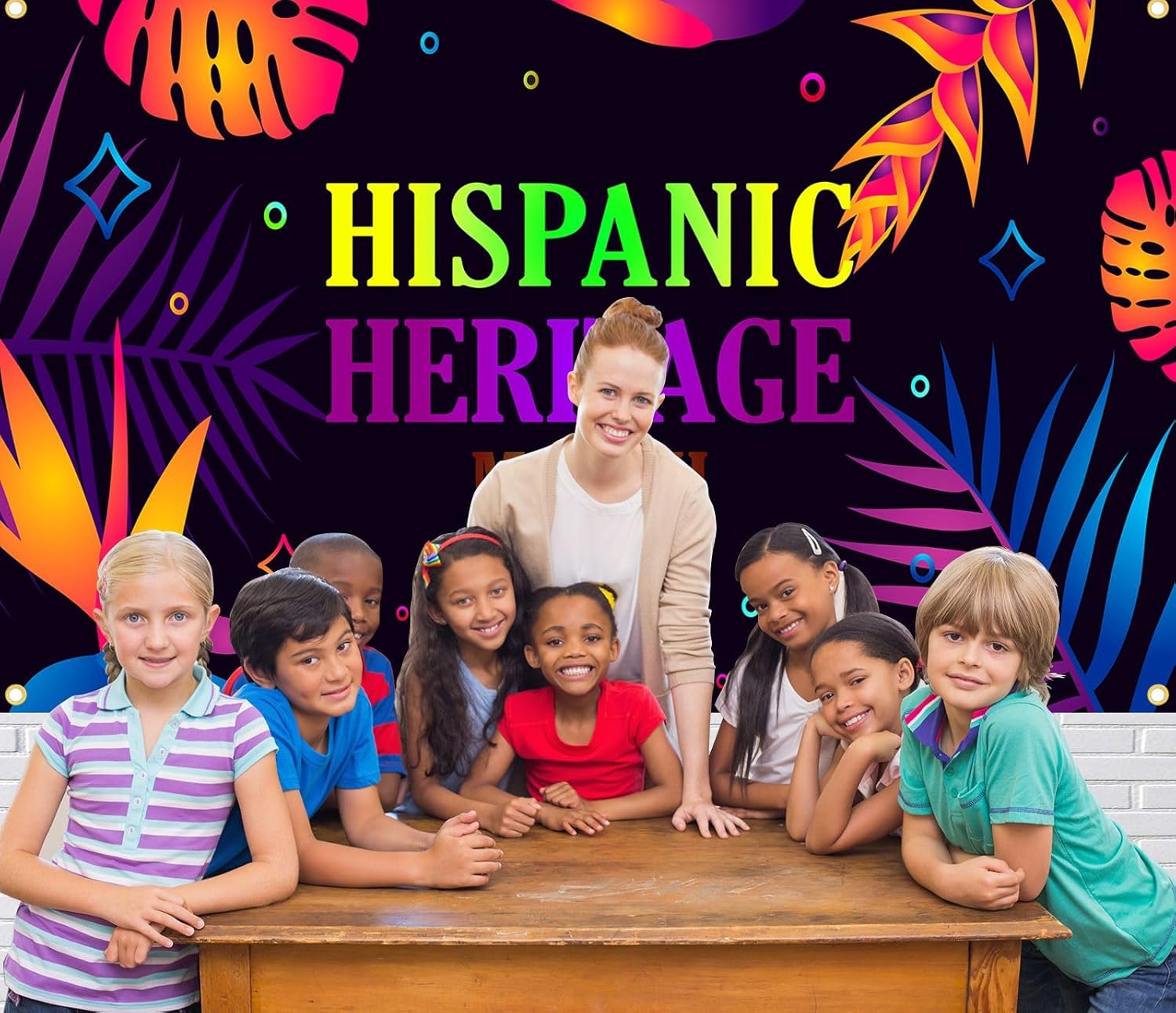 Cartel de celebración del mes de la herencia hispana, cartel festivo ...