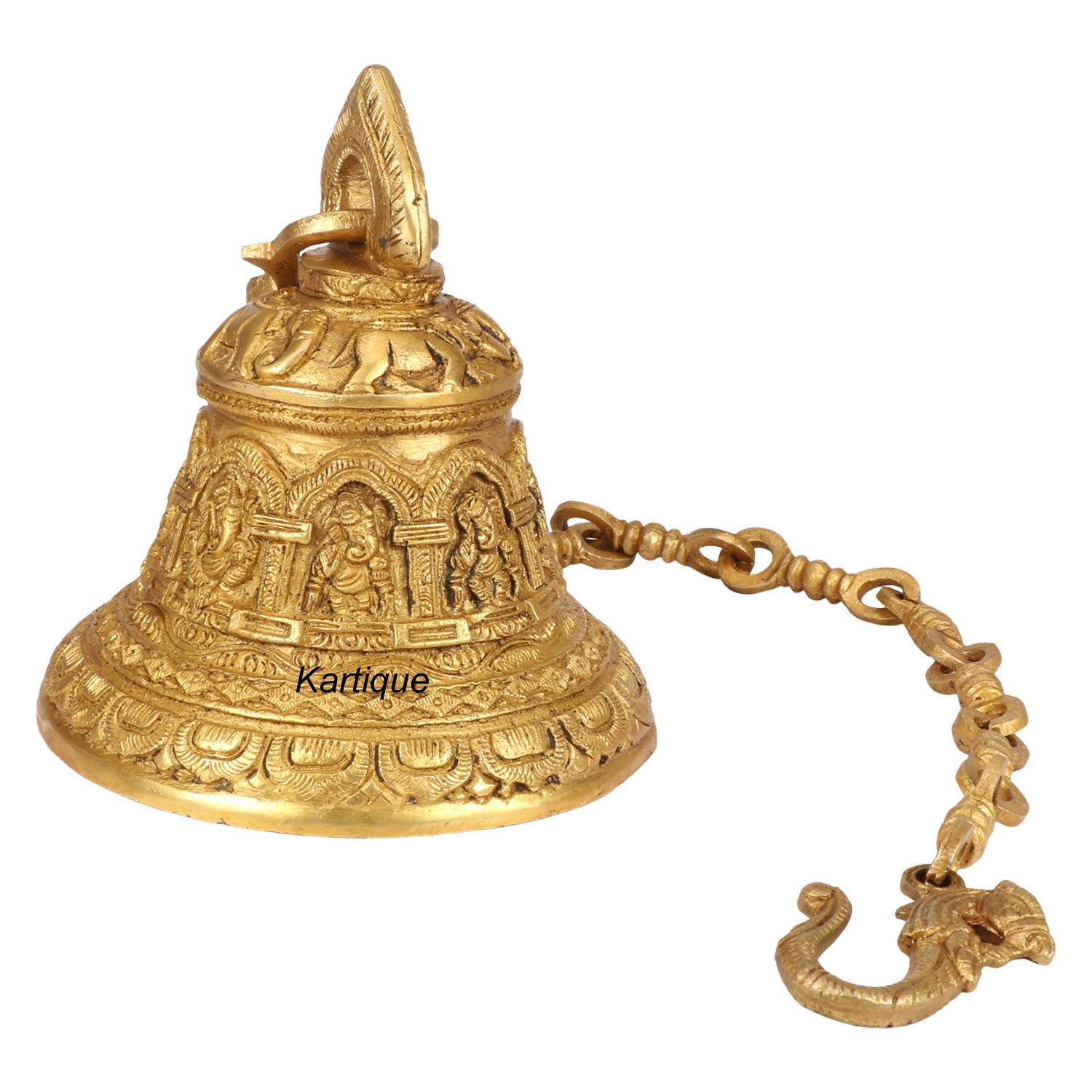 Kartique Brass Ganesha Hanging Bell with Chain | 30 Inch Chain Length ...