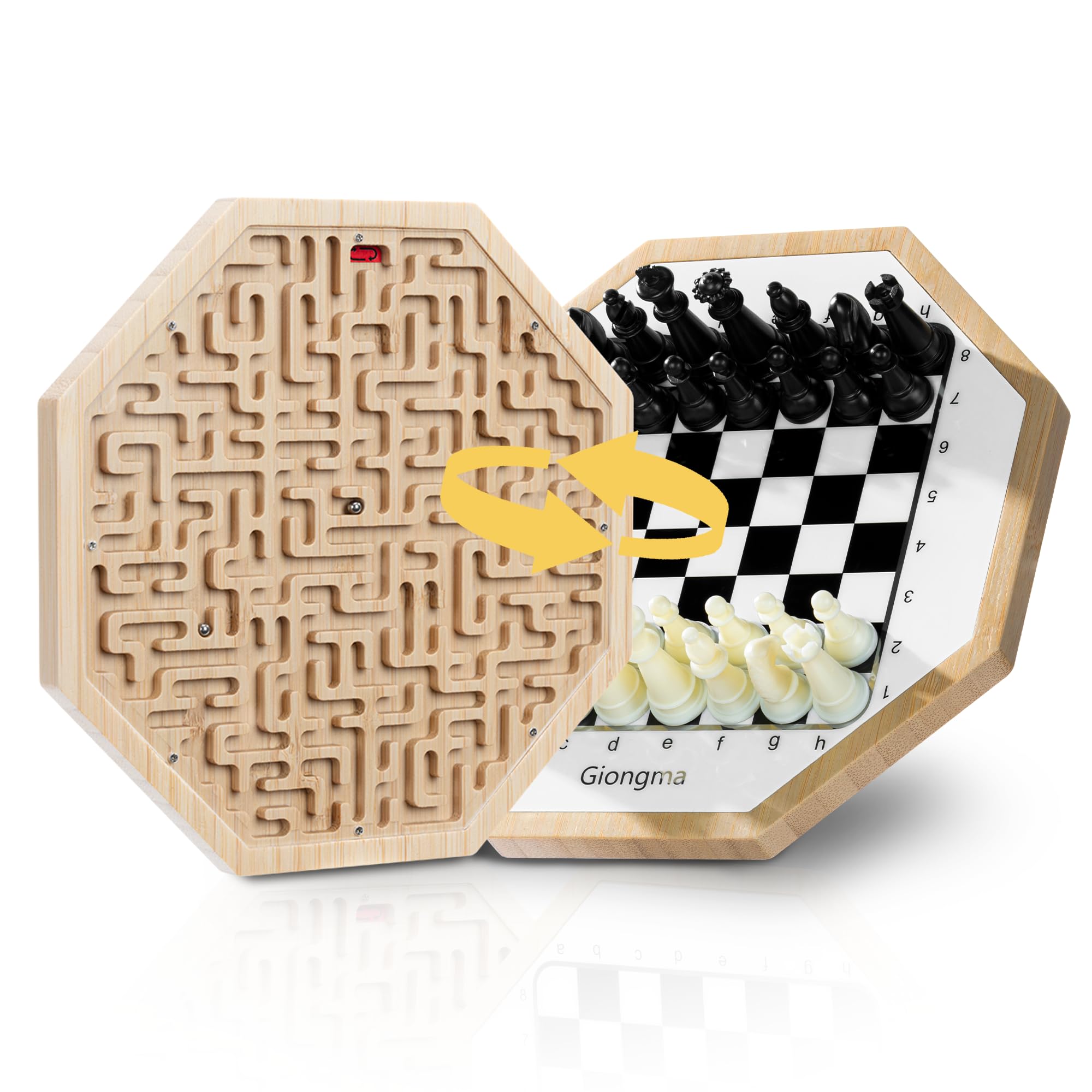 Amazon.com: Giongma Professional Wooden Octagonal 2-in-1 Maze Board ...