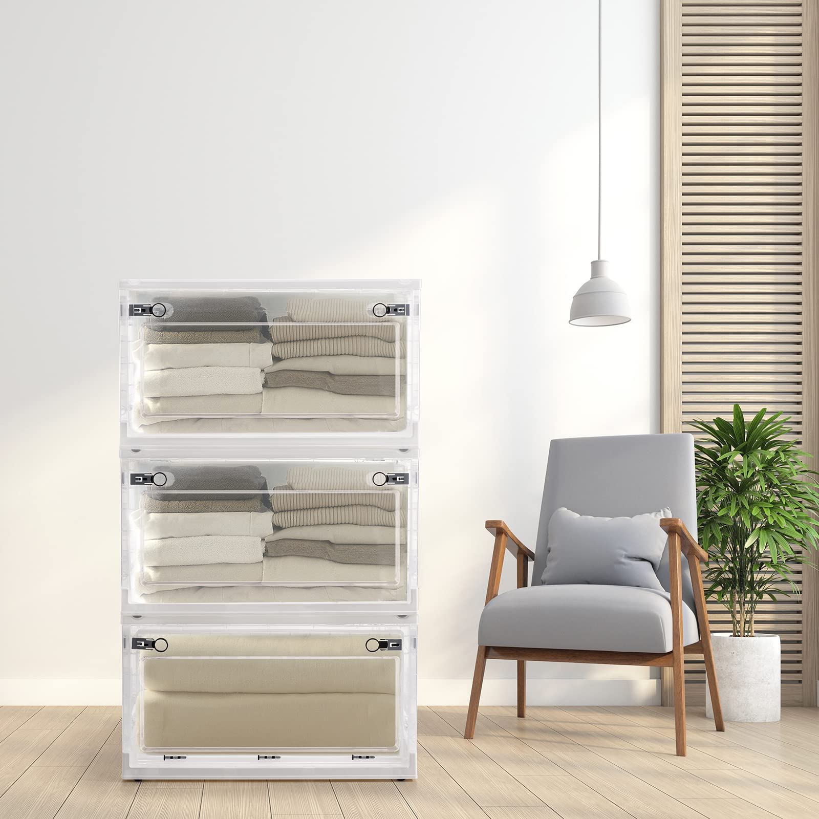 DOADW Collapsible Storage Bins with Lids, 100Quarts Large Plastic ...