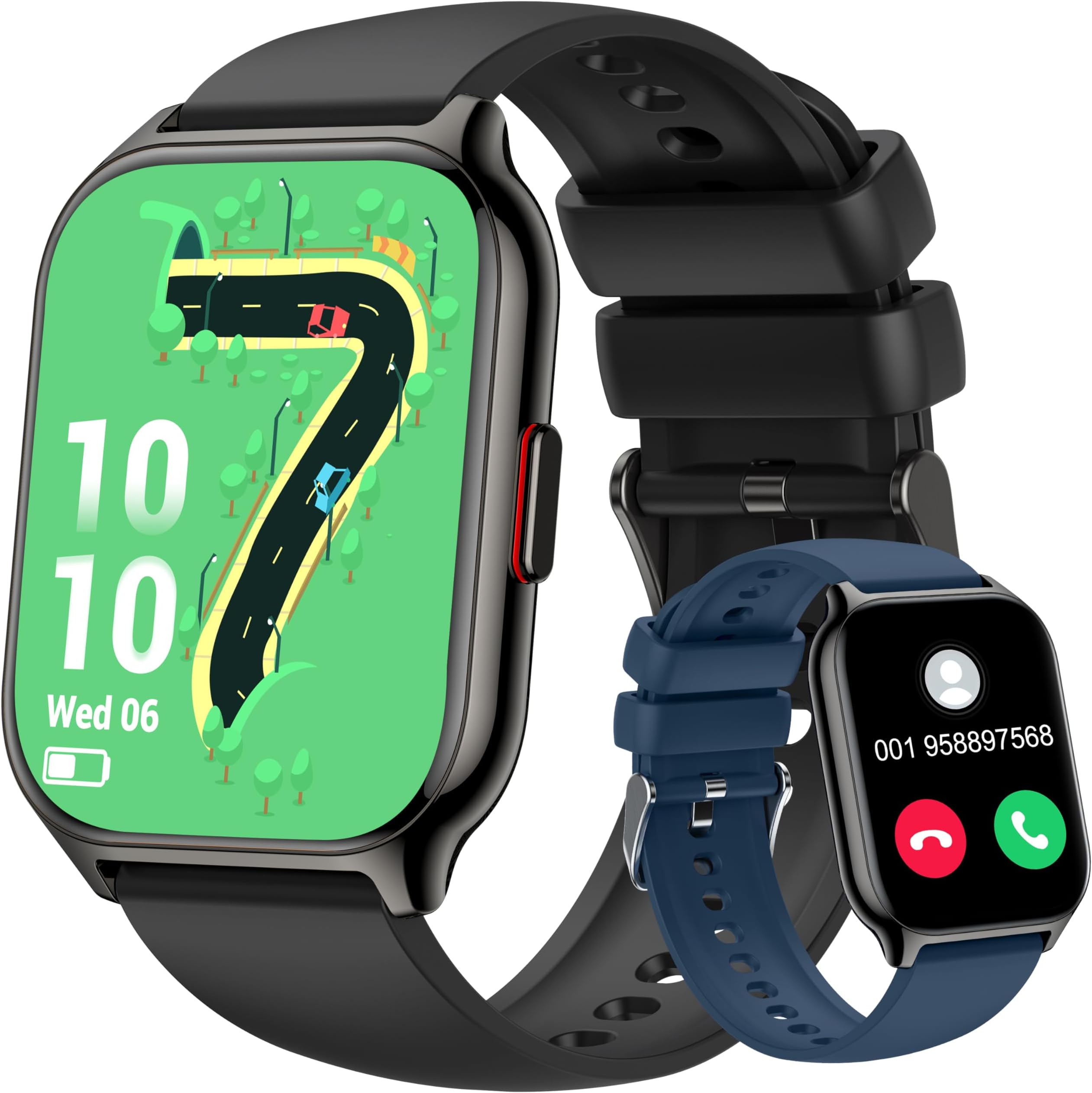 Amazon.com: ZOSKVEE 2-Pack Smart Watch with 4 Bands, 2.0" Fitness ...