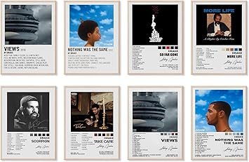 ASTRDECOR Drake Poster Set of 8 Music Album Cover Poster Drake Signed ...