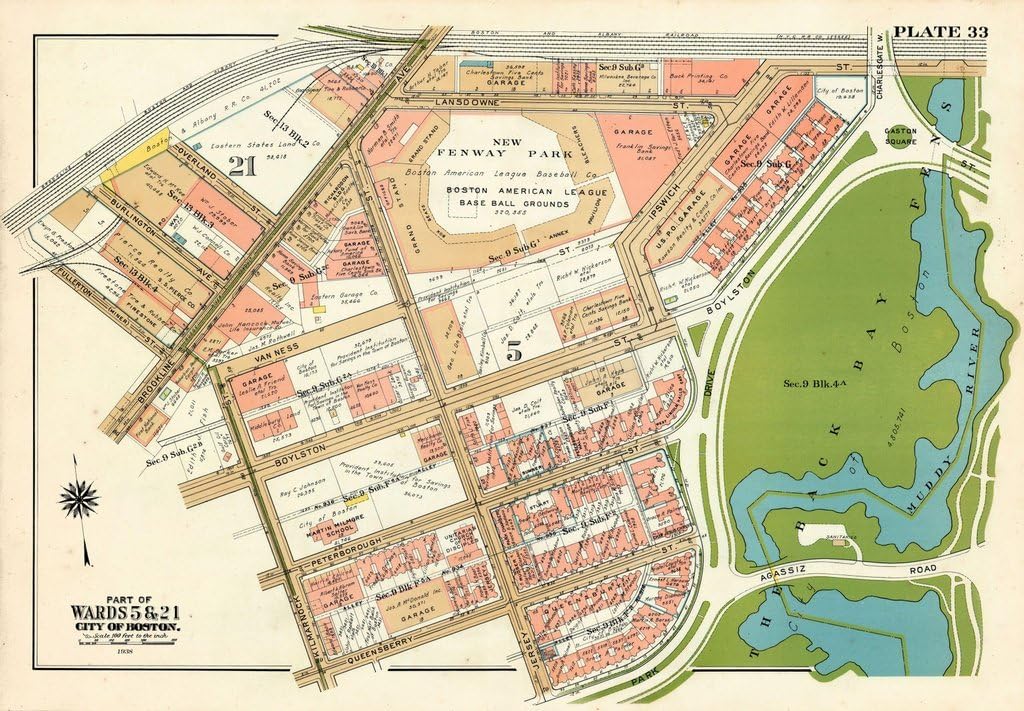 Amazon.com: Boston Historic Map, Wards 5 & 21 in The City of Boston ...
