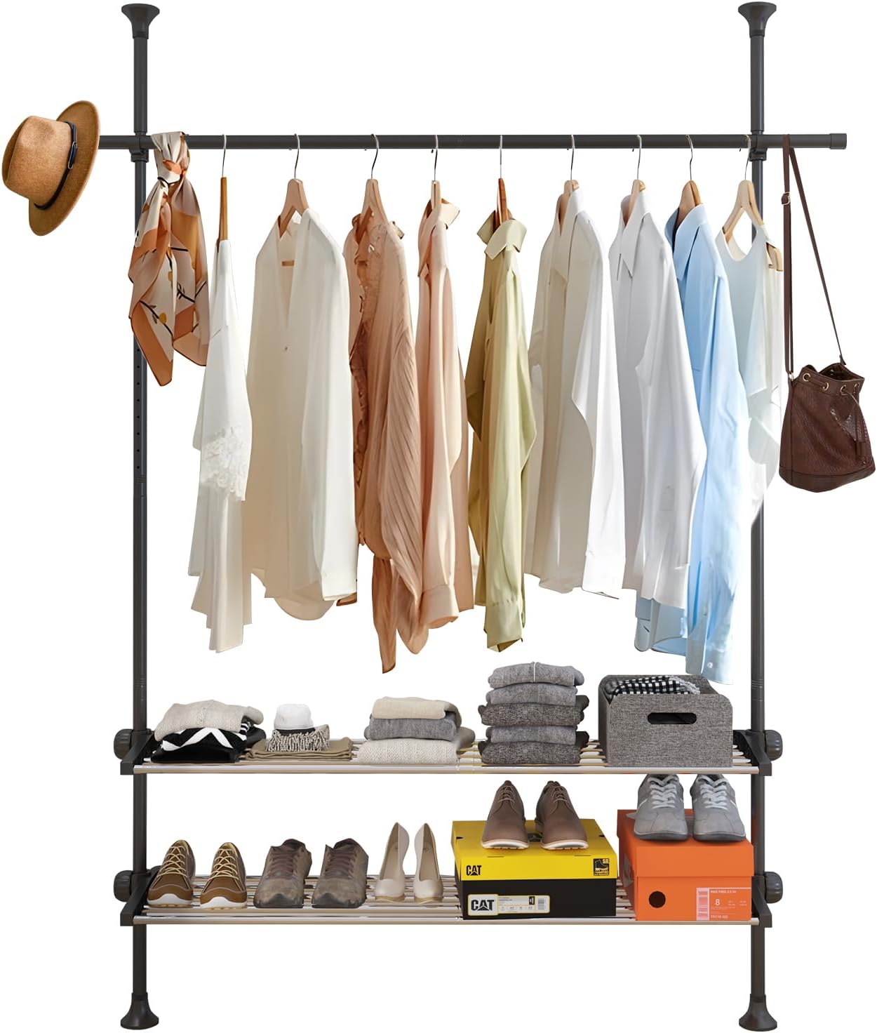 Amazon.com: DEROFIT Adjustable Garment Rack, Floor to Ceiling ...