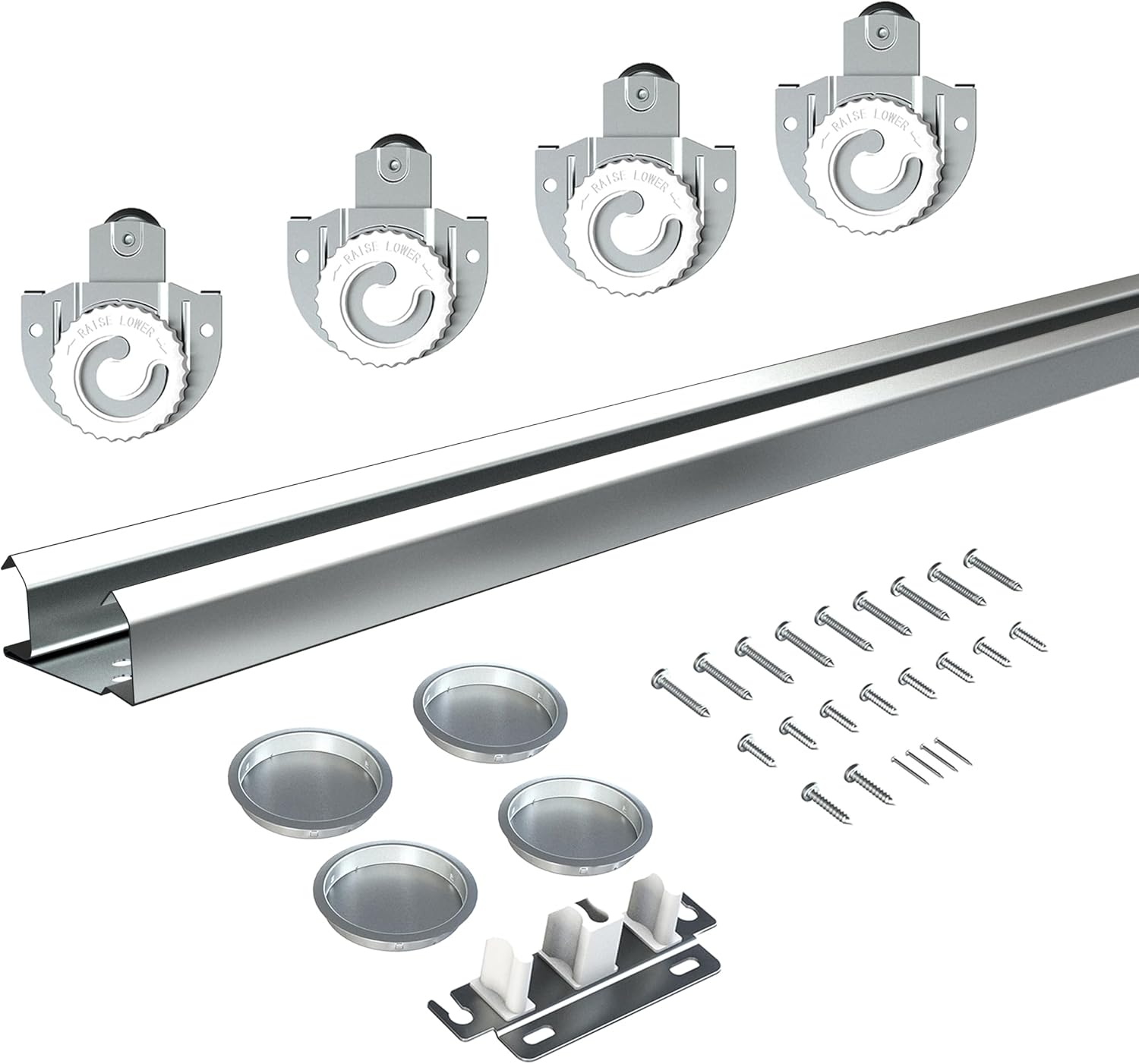 JUBEST 48" Bypass Closet Door Hardware Kits with Four Finger Pull ...