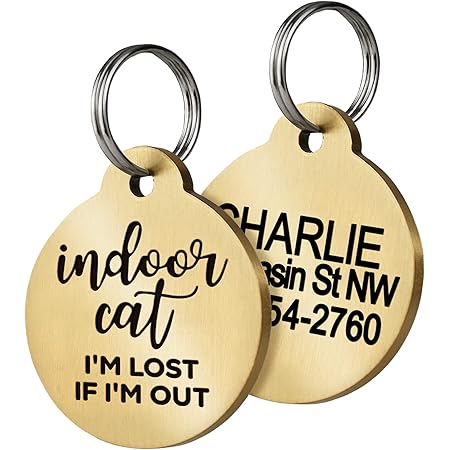 Pet Supplies : GoTags Cat ID Tag, Personalized Cat Shape Pet ID Tag in ...