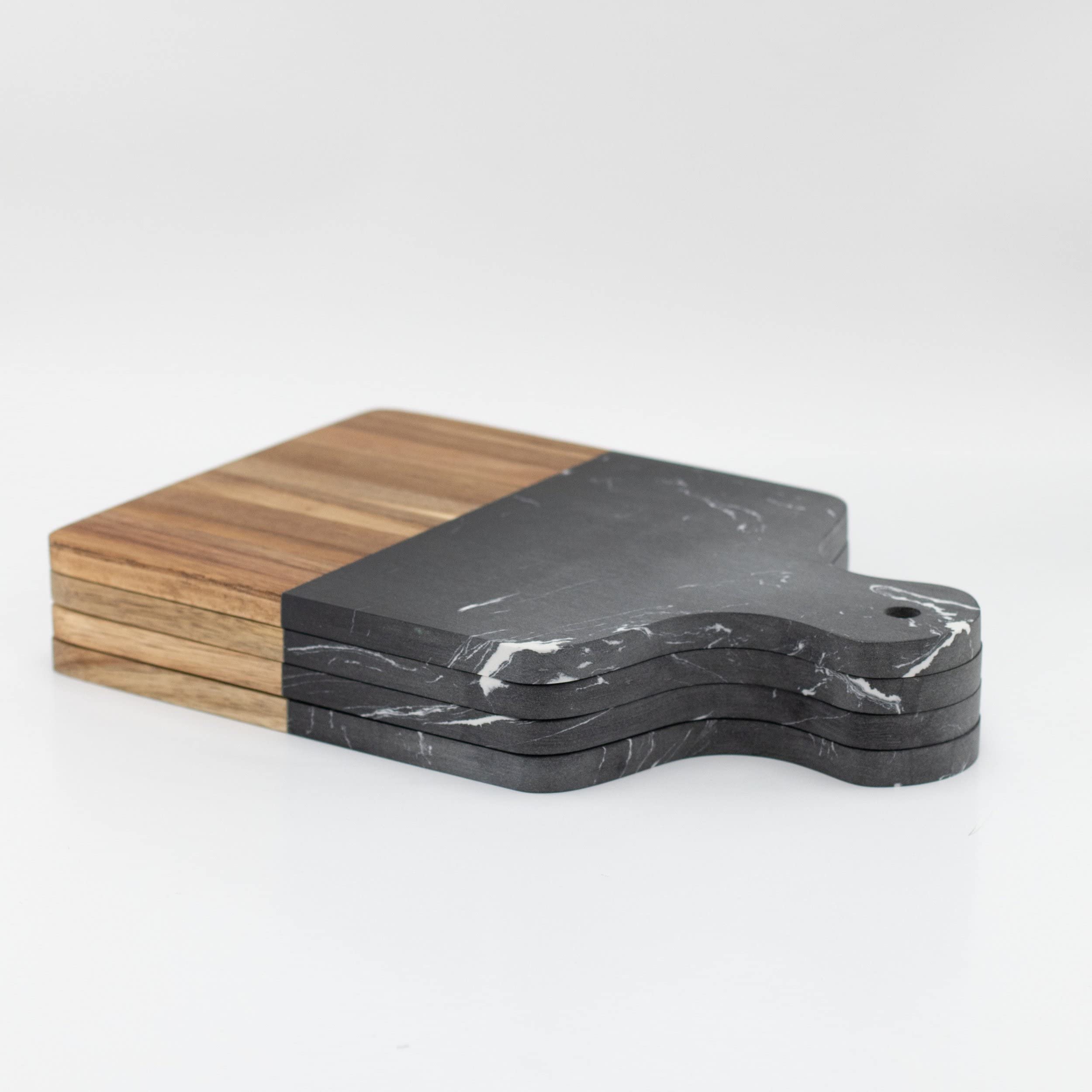 Marble Split Acacia Wood Chopping Board, Food Tray, Marble Chopping ...