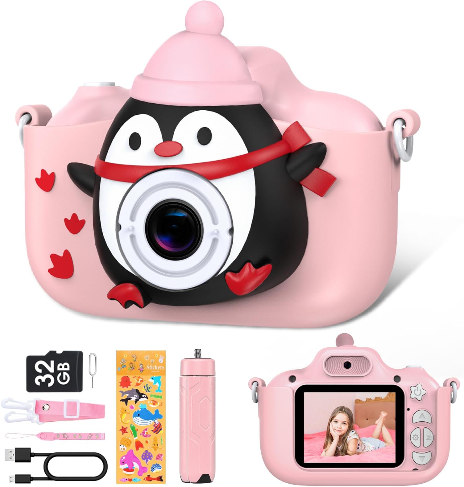 Kinderkamera, Gofunly Kinder Kamera 1080P 2,0-Zoll-Bildschirm ...