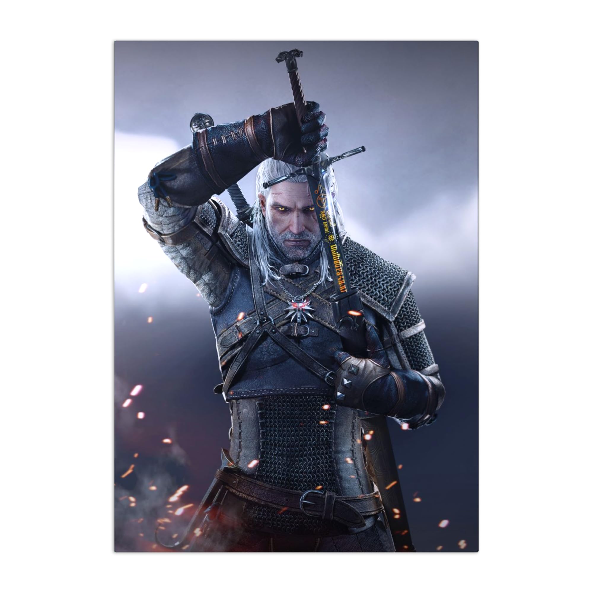 Amazon.com: Displate Witcher Metal Poster Witcher Dekoration Witcher ...