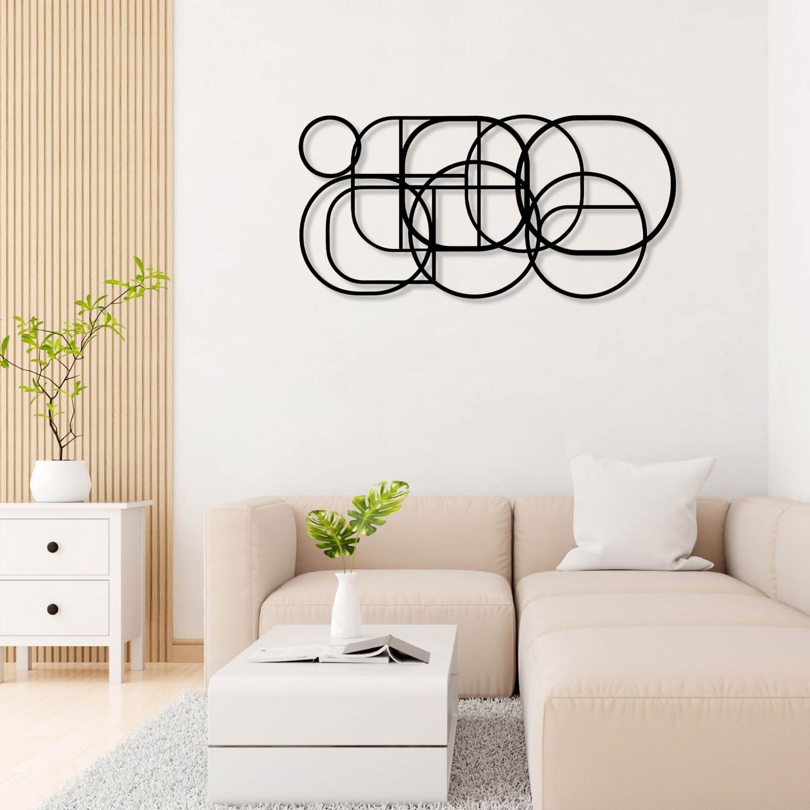 Round Geometric Wall Art Abstract,Geometric Wall Art,Metal Circle ...