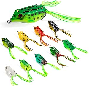 Goture 10pcs Frog Lures - 2.1" - 0.42oz: Soft Plastic Frog Lures for ...