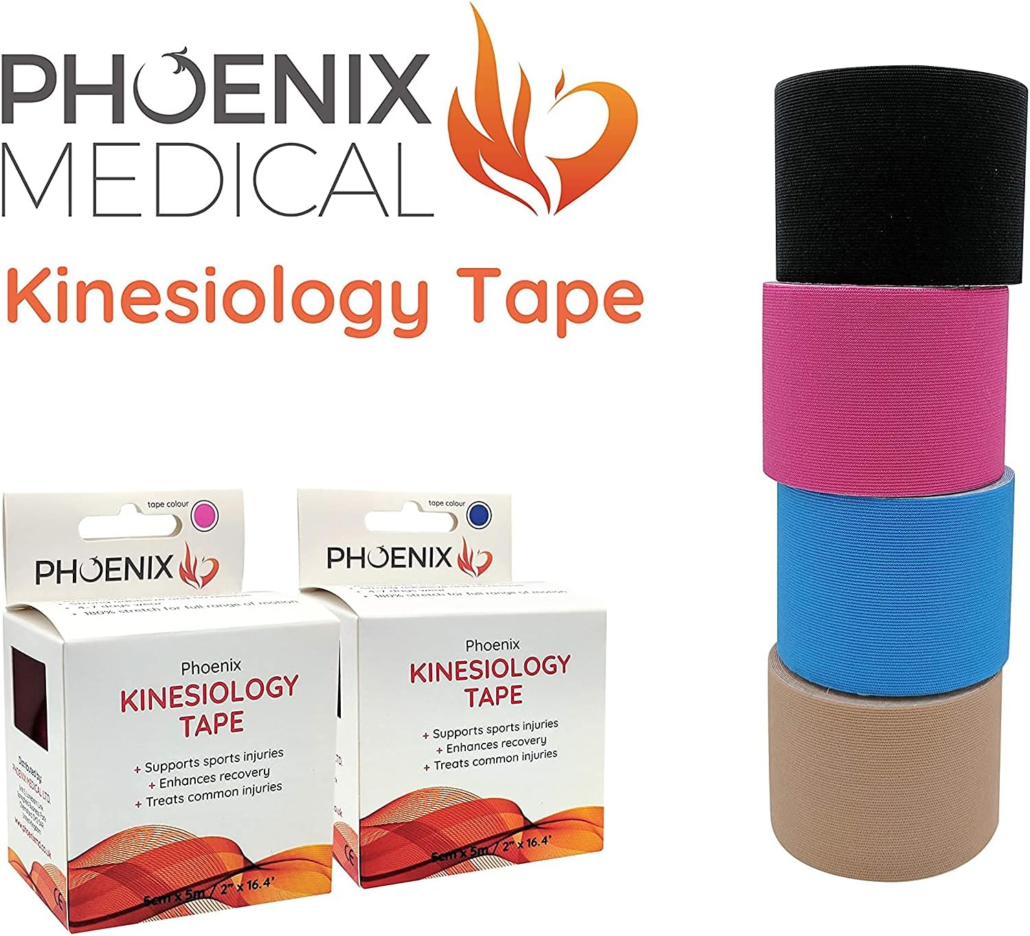 Kinesiology Sports Tape Tattoo | 5m Roll of Muscle Support Tape | Water ...