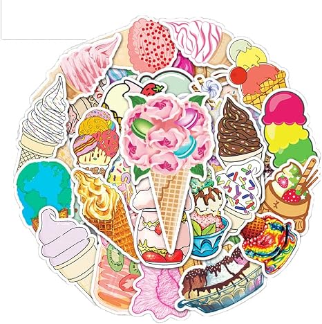 Amazon.com: Ice Cream Stickers 50Pcs Laptop Stickers Aesthetic,Happy ...
